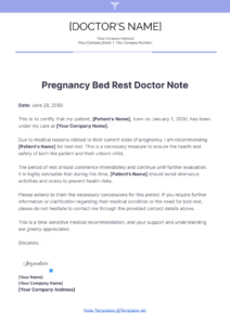 Doctor’s Note for Bed Rest - eDocNotes.com