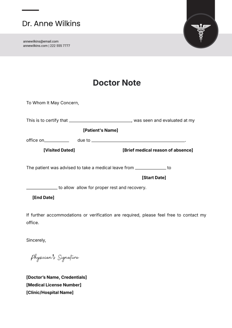 Doctor’s Note for Migraines - eDocNotes.com